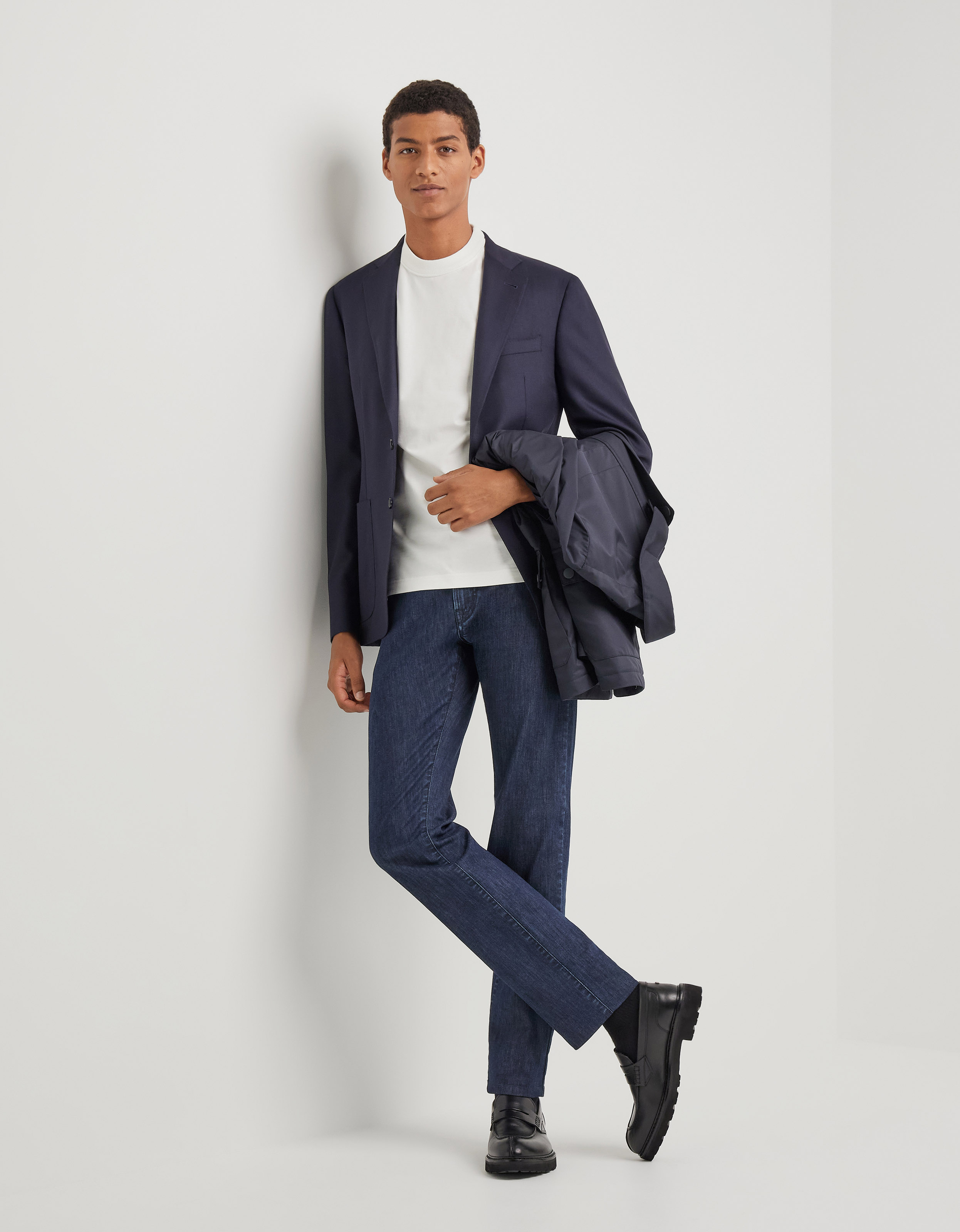 Kei Unlined Navy Modern-fit Jacket In Pure Impeccabile Wool - Canali US